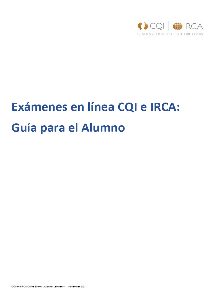 Guía de Exámenes Online CQI e IRCA | PDF | Documento de identidad ...