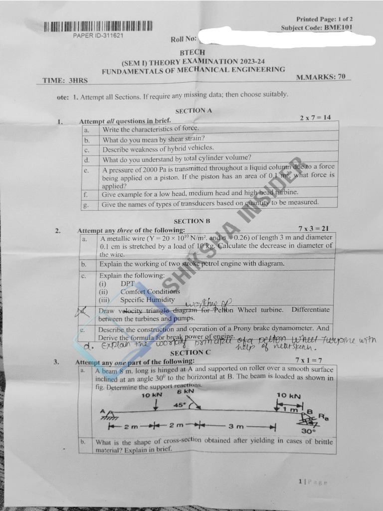 Mechanical 2023-24 | PDF