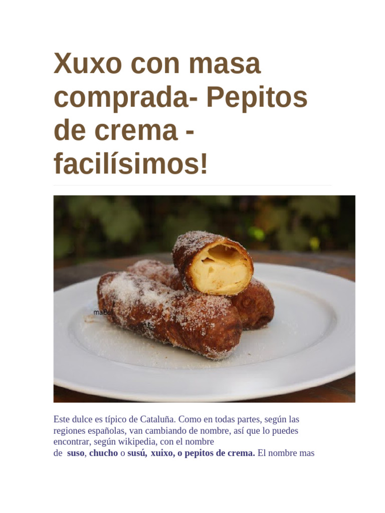 Xuxo Con Masa Comprada | PDF