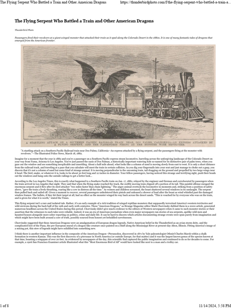 The Flying Serpent Who Battled A Train and Other American Dragons | PDF ...