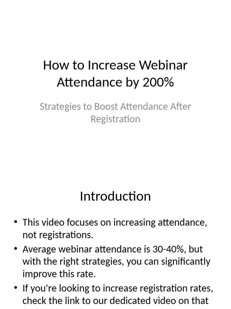 Increase Webinar Attendance | PDF