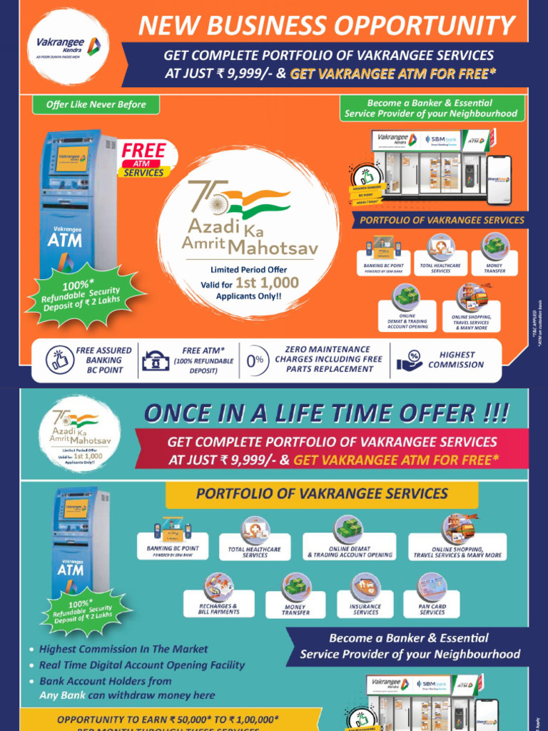 Franchisee_Presentation_Vakrangee_Kendra_with_FREE_ATM_Model | PDF ...