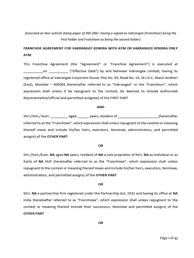 Vakrangee Kendraonly ATMFA | PDF | Franchising | Automated Teller Machine
