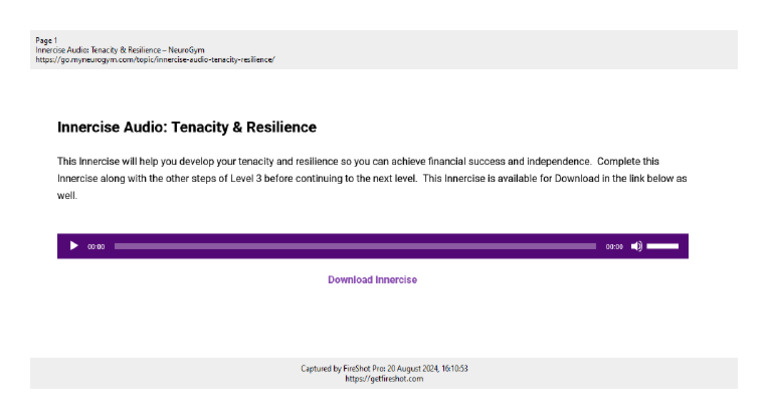 03-Innercise Audio Tenacity Resilience | PDF