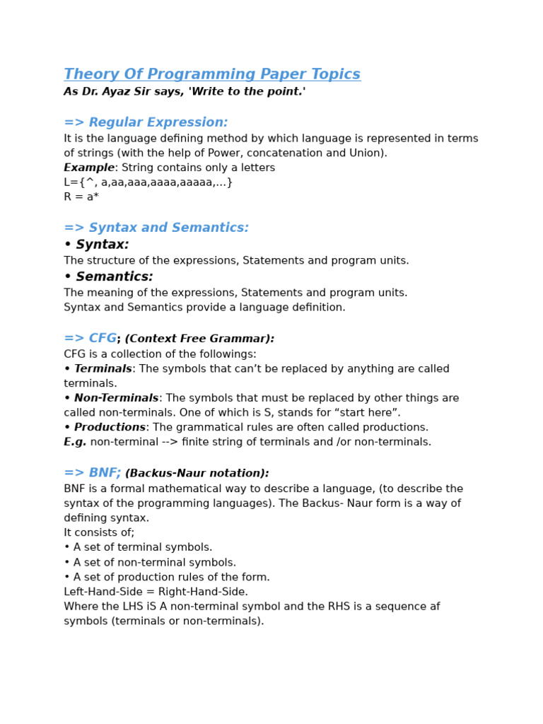 Theory Of Programming | PDF | Control Flow | Theoretical Computer Science