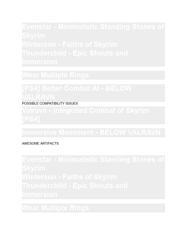 Skyrim Mod Overview: Artifacts & Rings | PDF