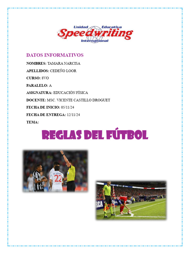 REGLAS DE FÚTBOL | PDF | Deportes de equipo | Reglas y regulaciones ...