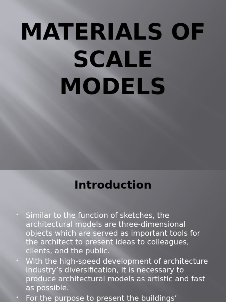 Essential Materials for Scale Models | PDF | Building Materials | Materials