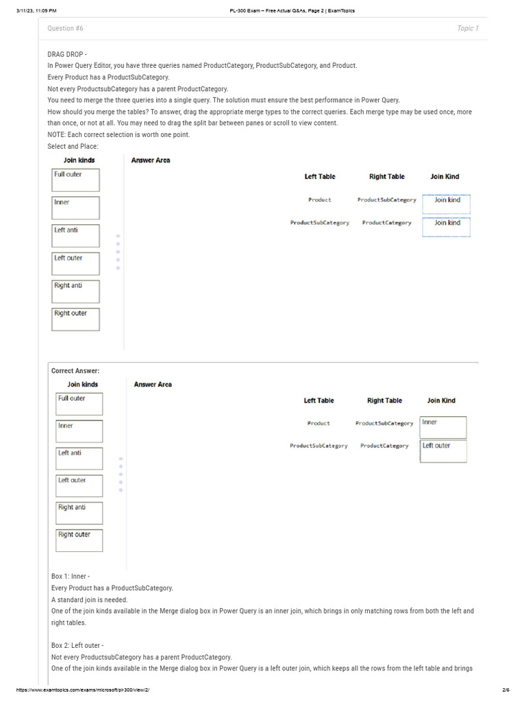 PL-300 Exam Q&As for Power Query | PDF | Comma Separated Values | Computing