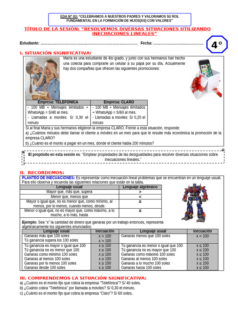 Solucion Ficha 10 - 4to - Eda3 | PDF