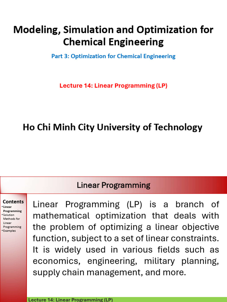 14. Linear Programming (LP) | PDF | Linear Programming | Mathematical ... 14. Linear Programming (LP) | PDF | Linear Programming | Mathematical ...