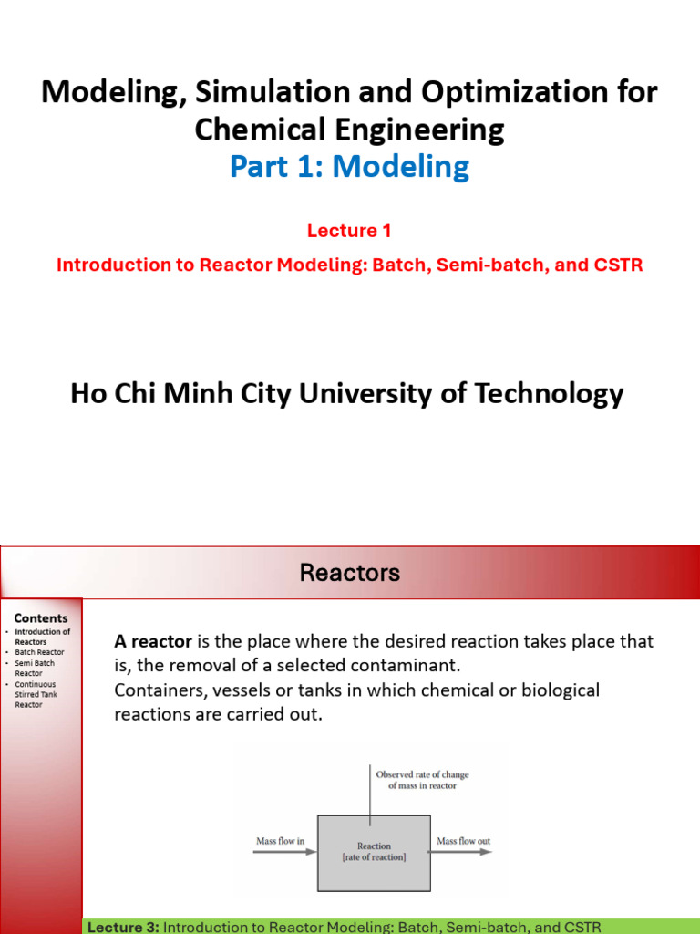 3_Introduction to Reactors and Modeling of Continuous Stirred Tank Reactors | PDF | Chemical ...