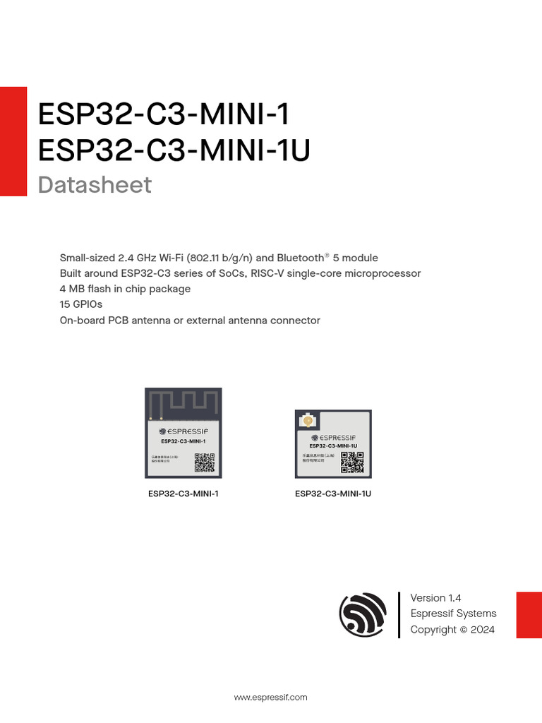 esp32-c3-mini-1_datasheet_en | PDF | Microcontroller | Wi Fi
