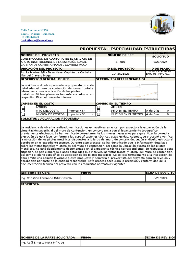 RFP Estructuras E-001 | PDF