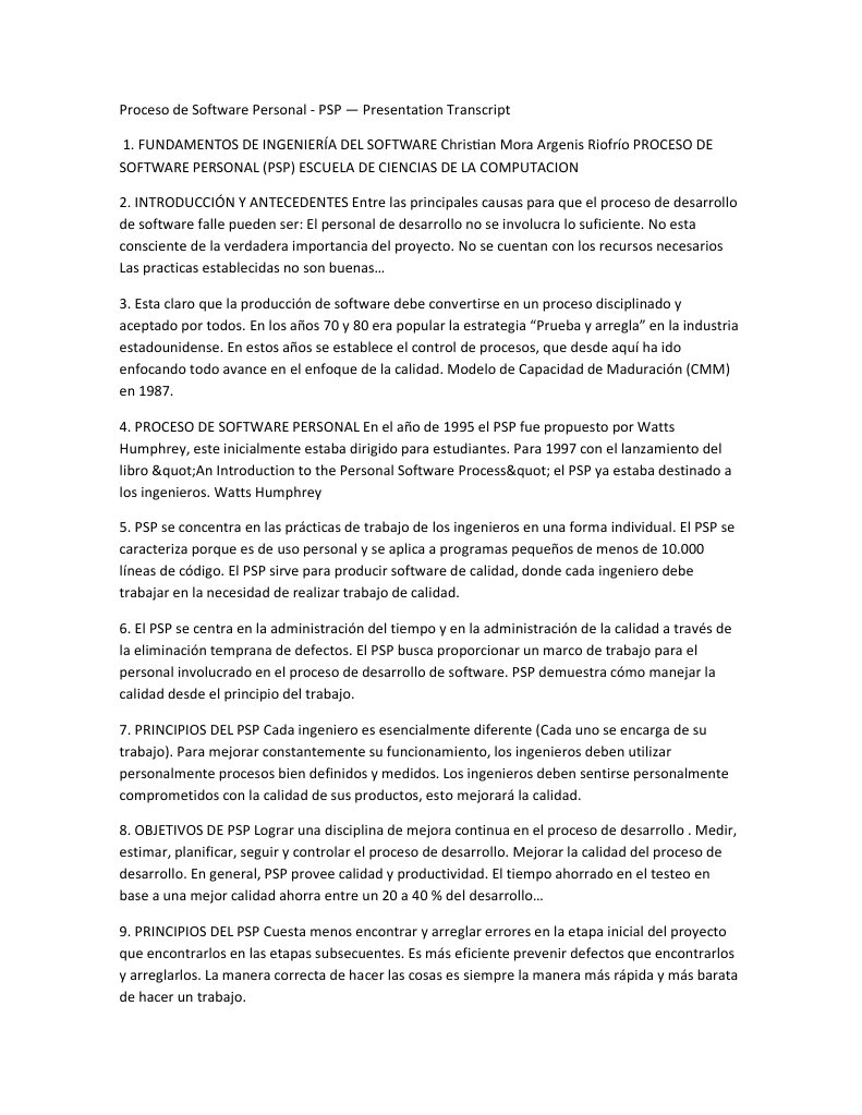 Proceso de Software Personal | PDF | Tecnología