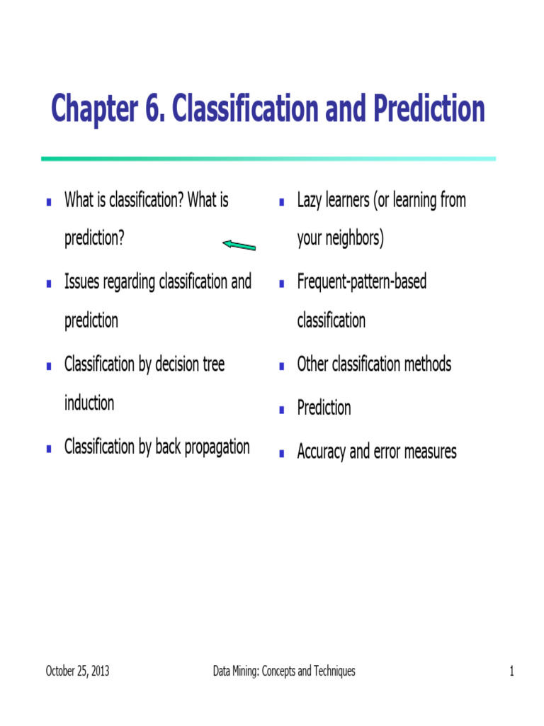 Chapter 6 Classification and Prediction25.10.13 | PDF | Statistical ...