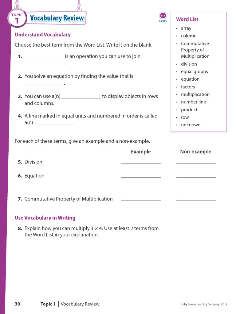 Math Vocabulary Review Guide | PDF