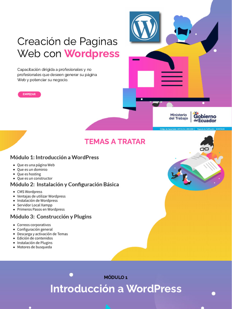 Curso SEO: Crear Páginas Web con WordPress | PDF | Word Press | Red mundial