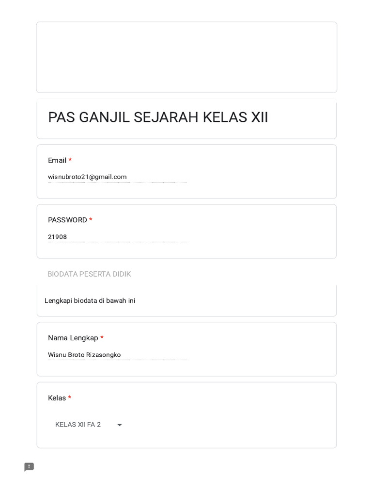 Pas Ganjil Sejarah Kelas Xii | PDF