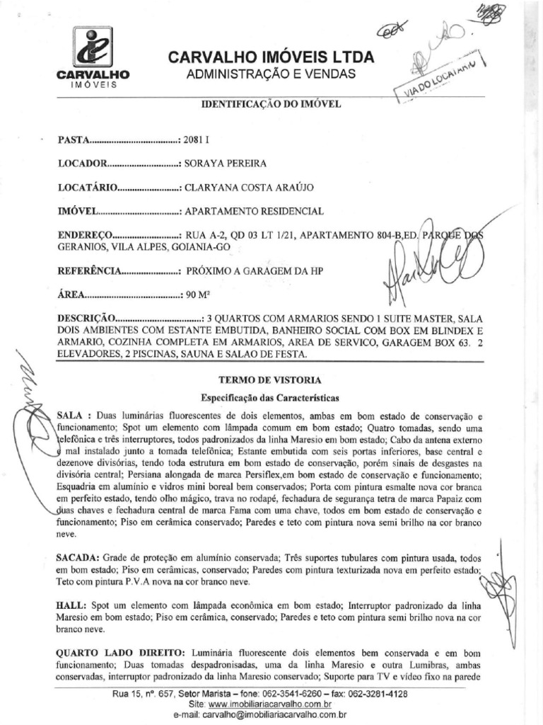 Termo - Vistoria.entrada.13.01.2012 | PDF