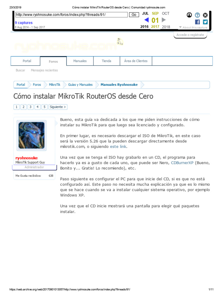 Cómo Instalar MikroTik RouterOS Desde Cero - Comunidad Ryohnosuke | PDF | Contraseña ...