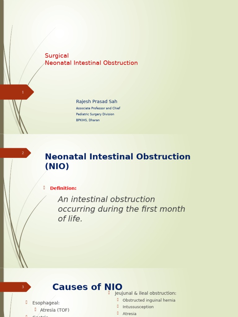 Neonatal intestinal obstruction -I | PDF | Digestive System | Digestive ...