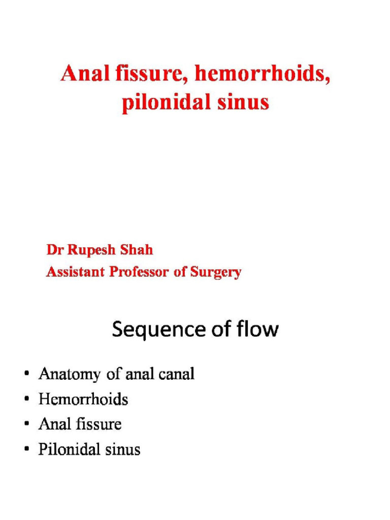 Anal Fissure, Hemorrhoids, Pilonidal Sinus | PDF