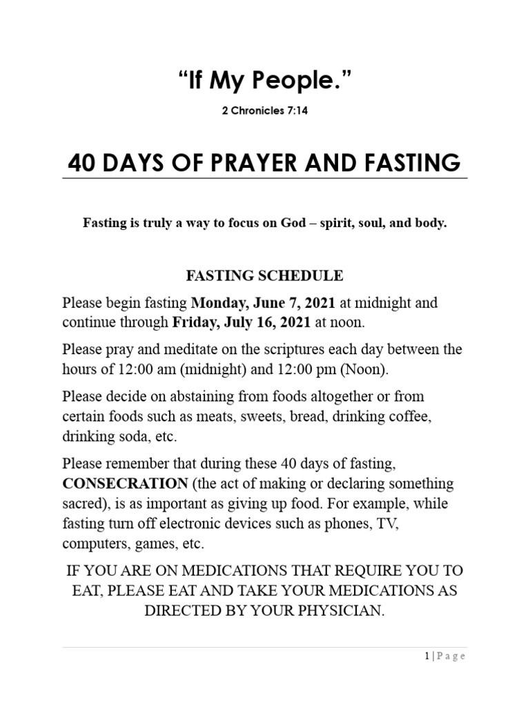 40+Days+of+Prayer+and+Fasting | PDF | Prayer | Jesus