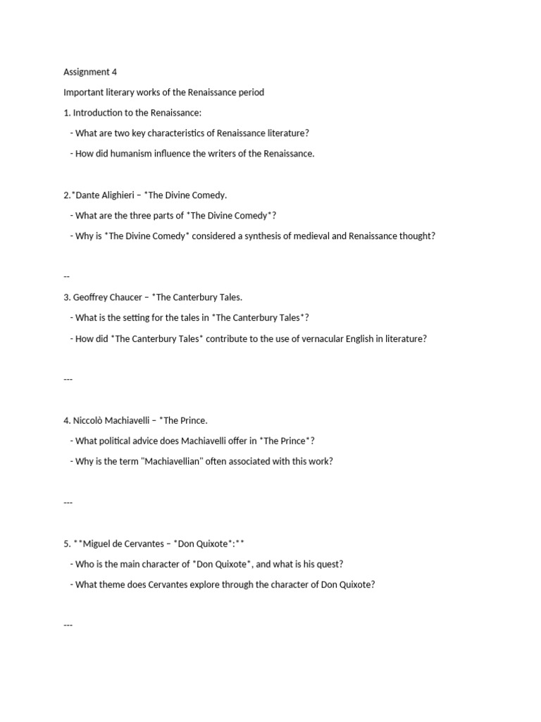 Assignment 4 Renaissance | PDF