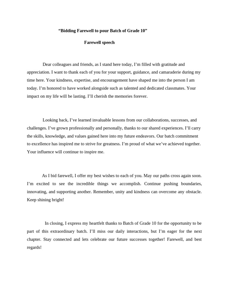 Farewell Speech | PDF