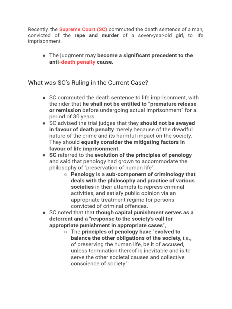 Death Penalty.. - +36900441 | PDF | Capital Punishment | Sentence (Law)