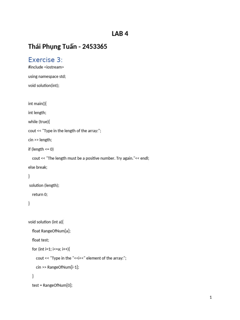 Array and Matrix Operations in C++ | PDF | Namespace | Object Oriented Programming