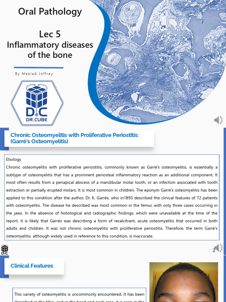 Oral Patho Lec.5 Inflammatory Bone Diseases P.1 PDF | PDF | Bone | Causes Of Death