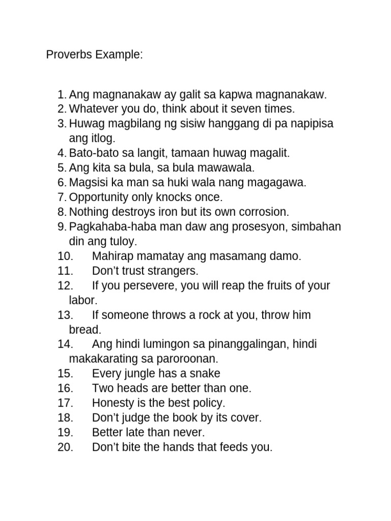 Proverbs Example | PDF
