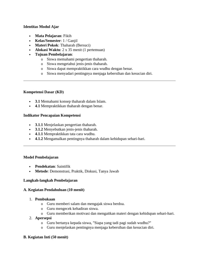 Identitas Modul Ajar Fikih | PDF
