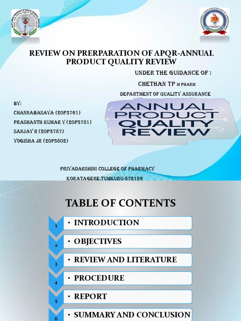 Final Ppt on Apqr | PDF | Quality Assurance | Quality Management System