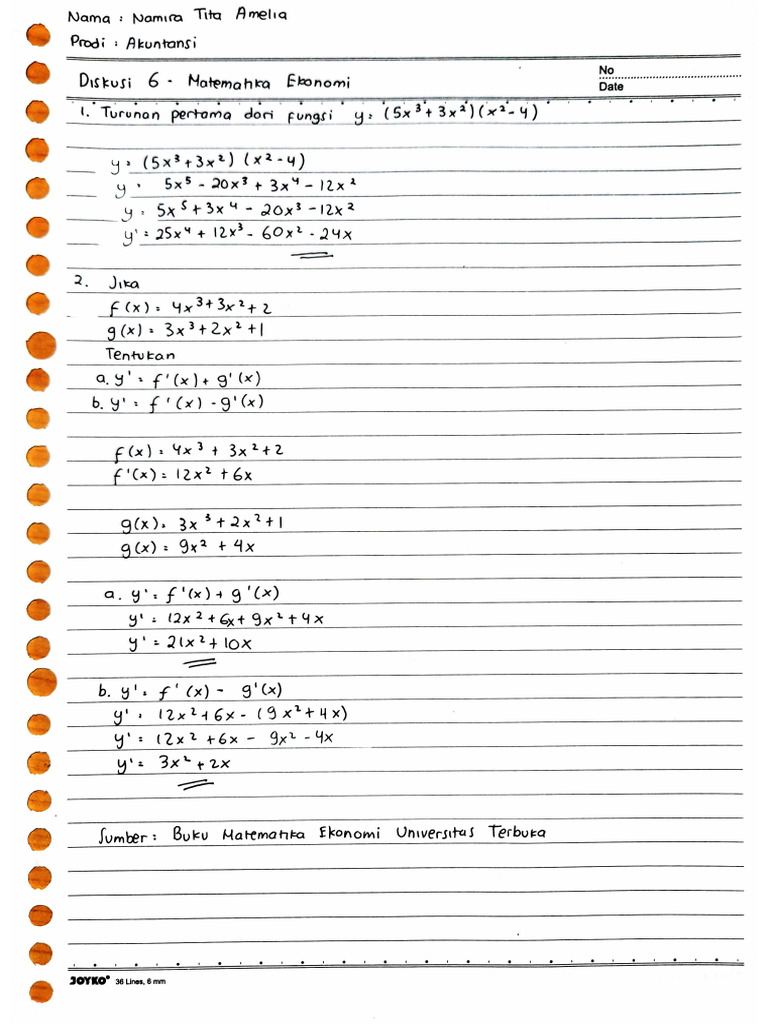 Diskusi 6 - Matematika Ekonomi - Namira Tita Amelia | PDF