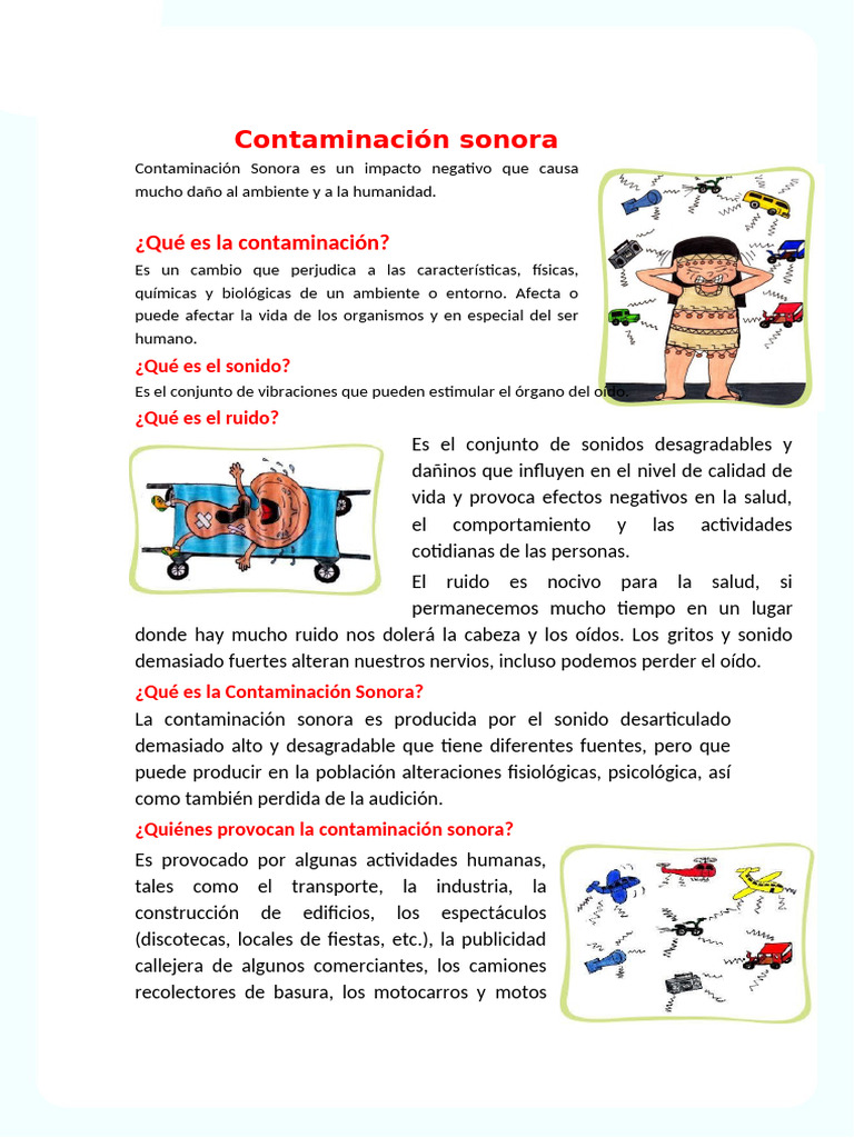 Guía para Reducir la Contaminación Sonora | PDF | Sonido | ruido
