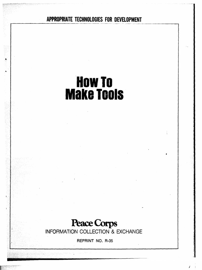 How To Make Improvised Tools Peace Corp 1980 | PDF | Litre | Pint