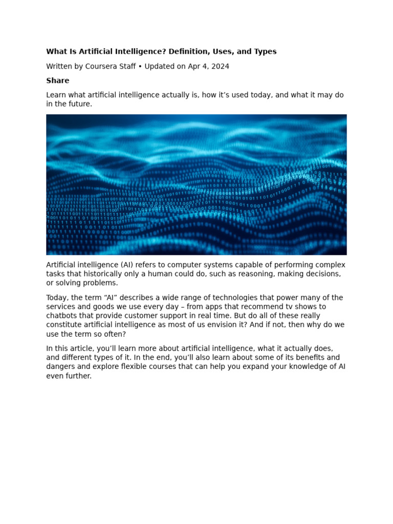 What Is Artificial Intelligence | PDF