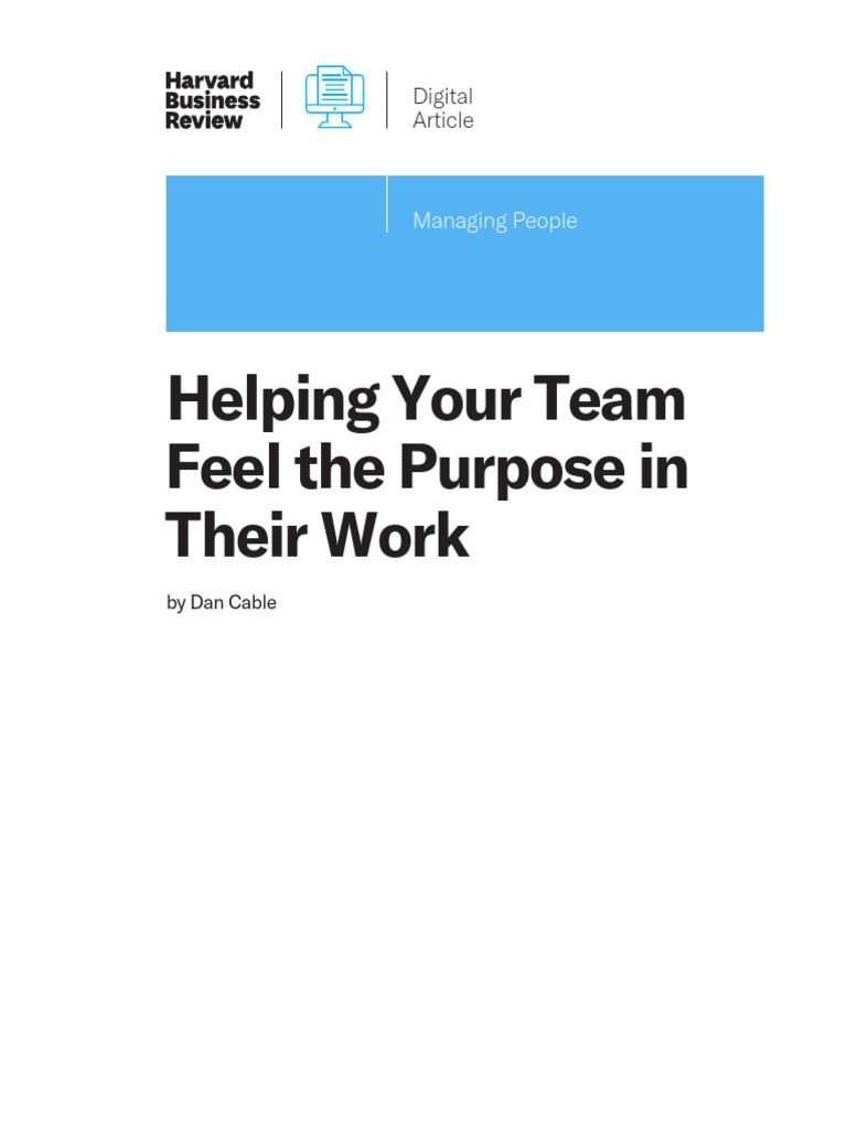 Helping Your Team Feel The Purpose in Their Work | PDF | Microsoft ...