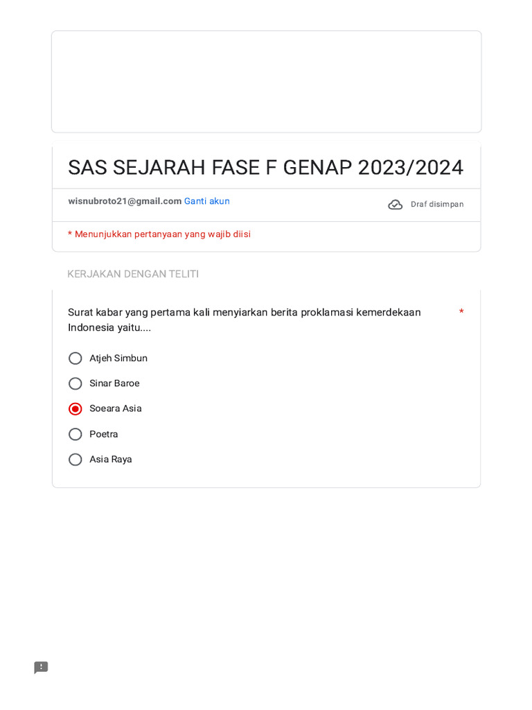 SAS SEJARAH FASE F GENAP 2023_2024 | PDF