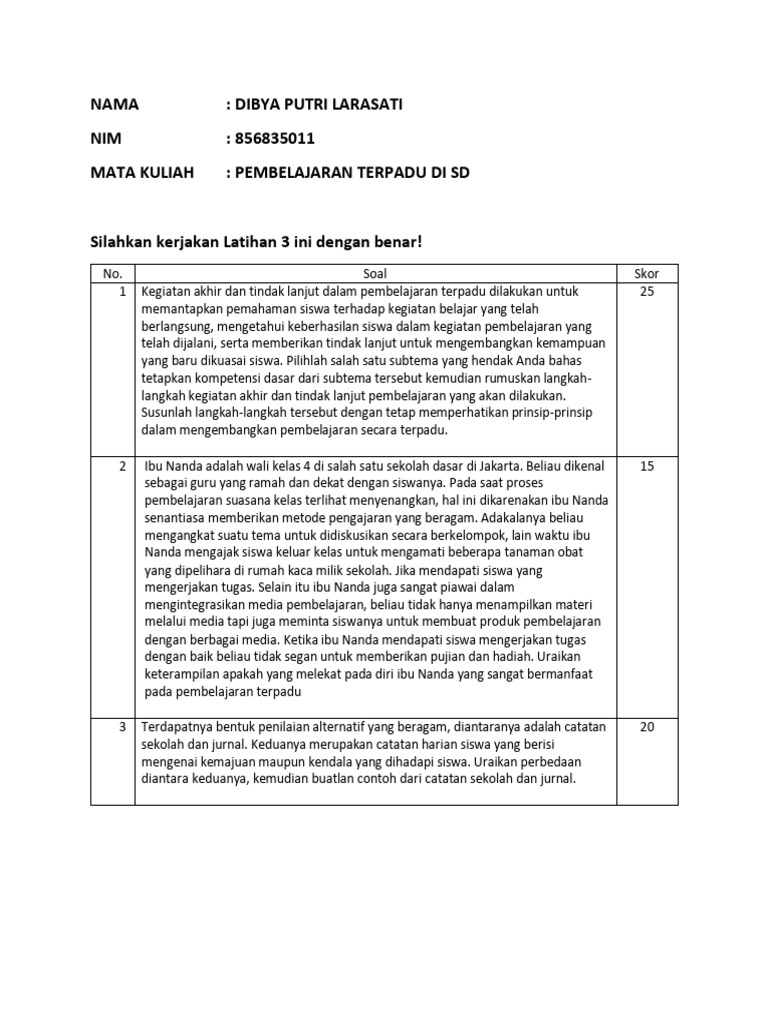 Latihan Uji Kompetensi 3 - Dibya Putri Larasati | PDF