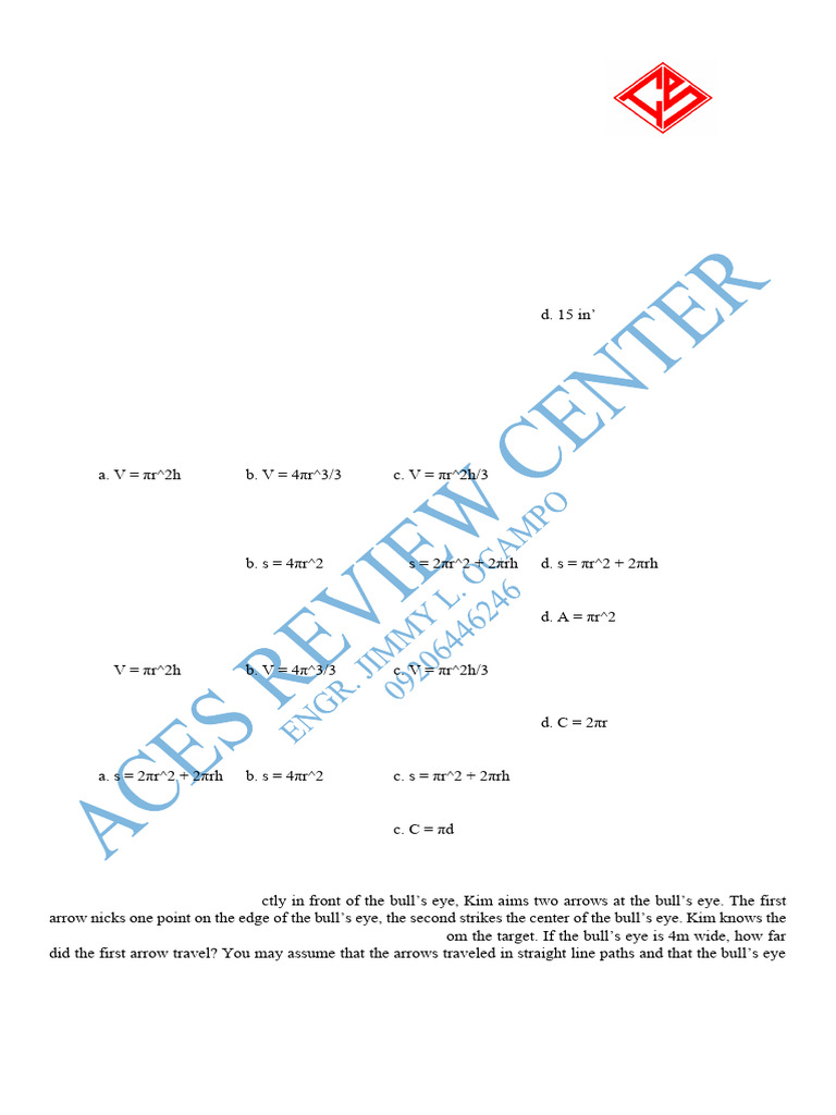 PlanE Solid Mensuration EASY 2 With Answer | PDF | Area | Length