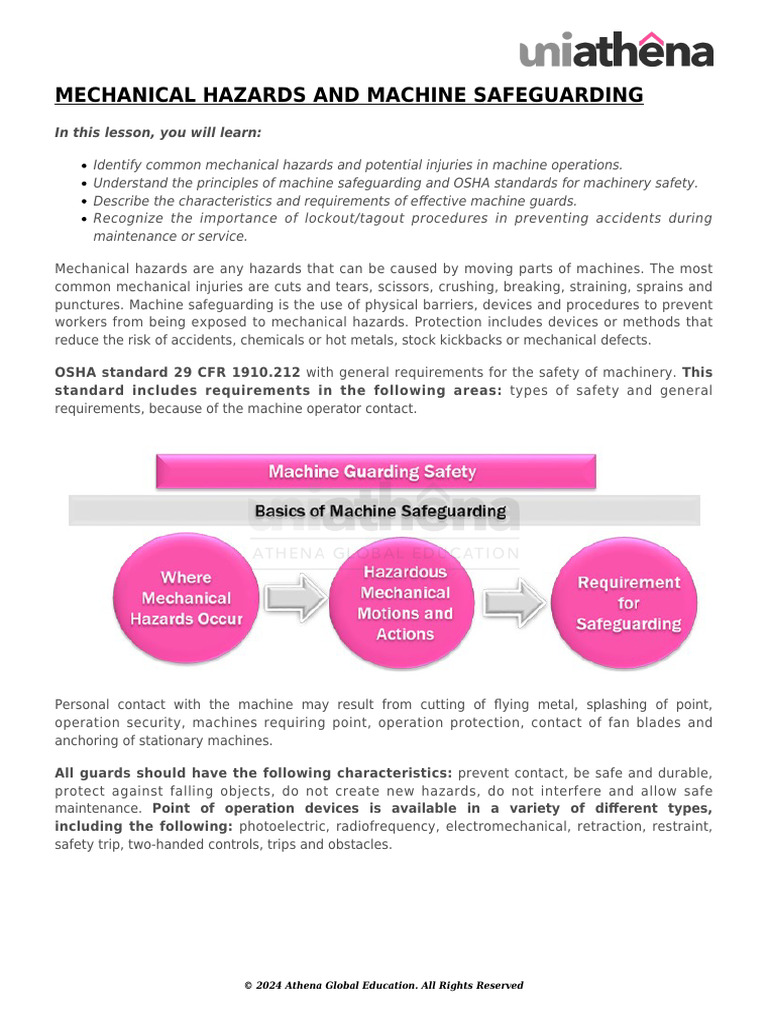 MECHANICAL HAZARDS AND MACHINE SAFEGUARDING | PDF | Labor Relations | Workplace