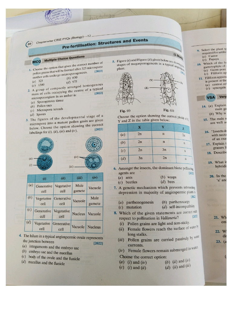 Sexual Reproduction in Flowering Plants Questions | PDF