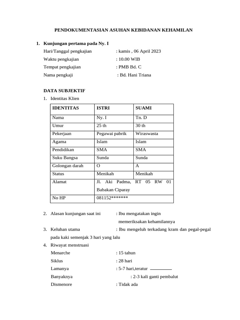 Format SOAP Askeb Kehamilan | PDF