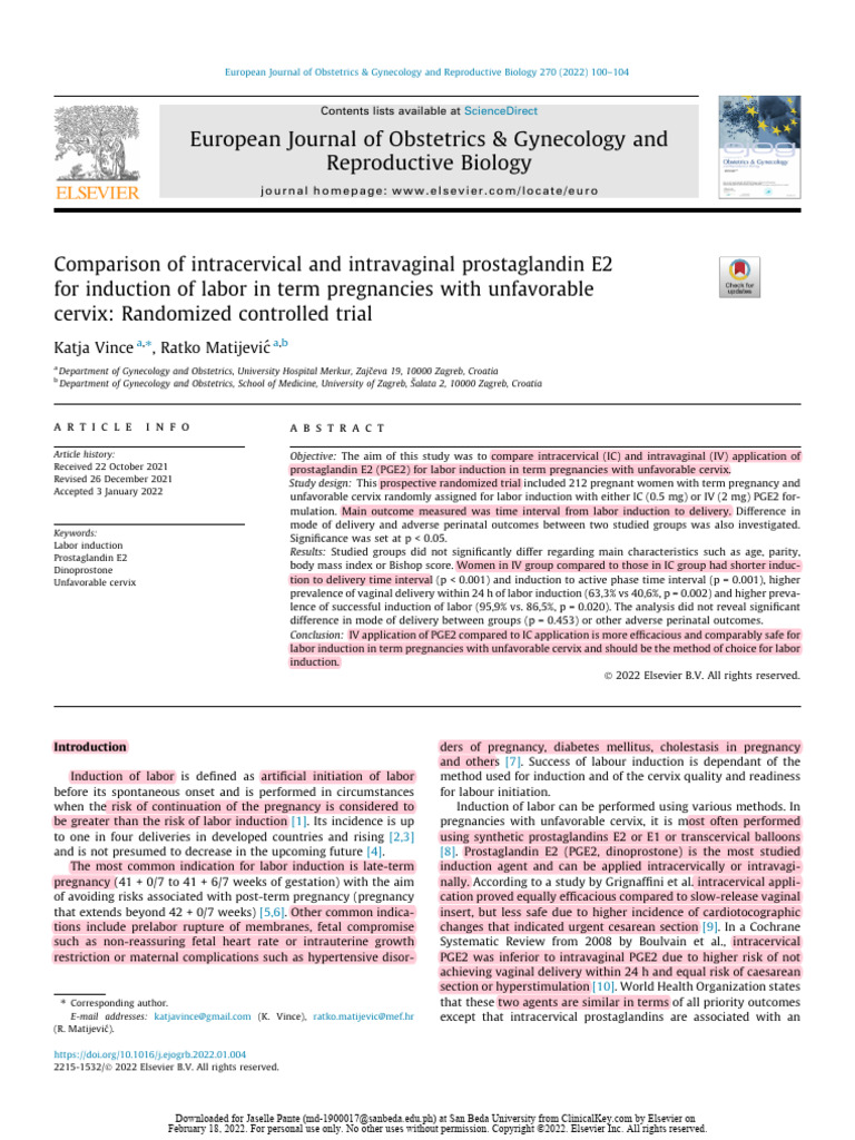 [OB] Mod 10- Journal | PDF | Childbirth | Mammalian Pregnancy