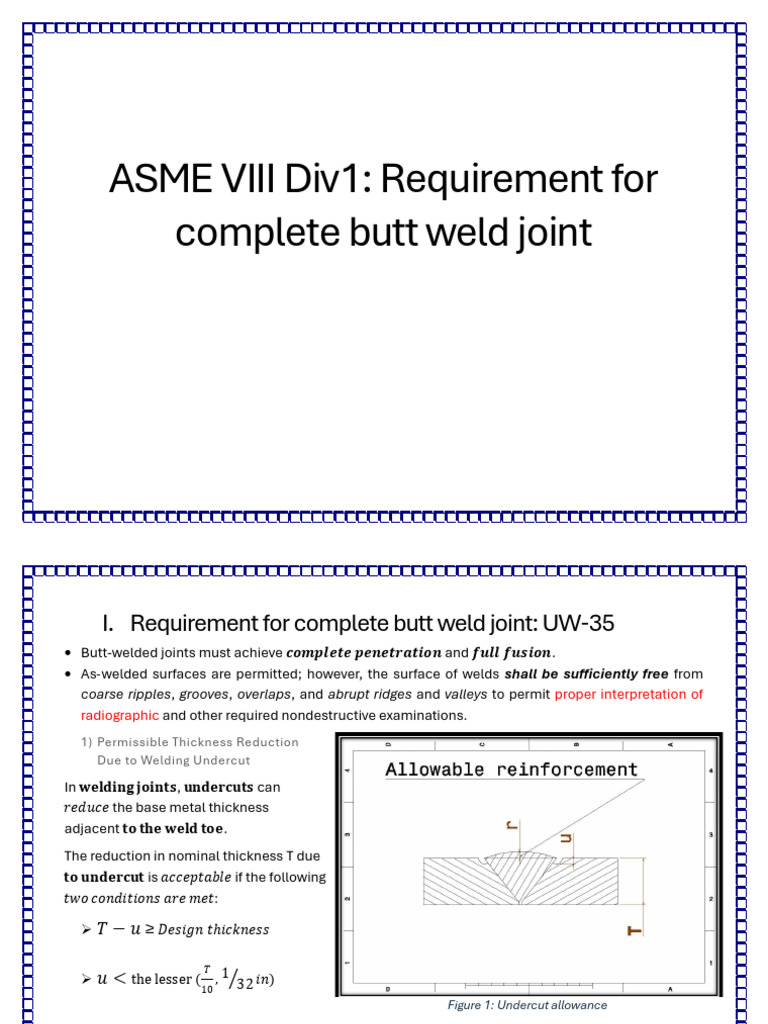 ASME UW-35 Butt Weld Requirements | PDF | Mechanical Engineering | Welding