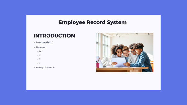 Employee Record System: Group Number 2 Members | PDF